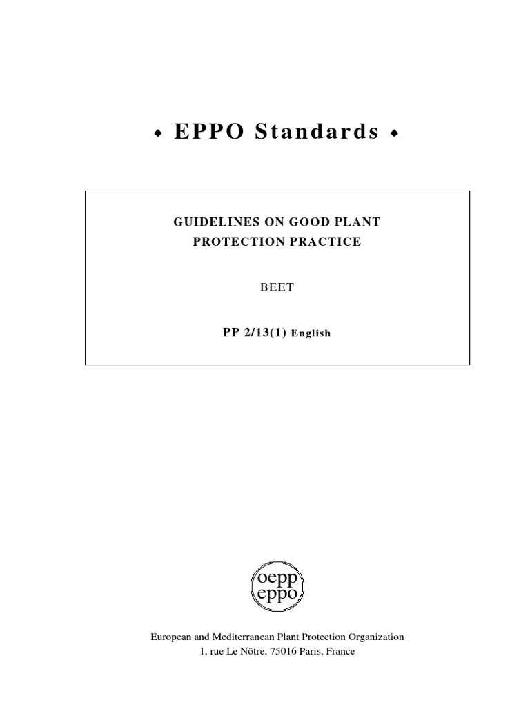 EPPO Standards | PDF | Sugar Beet | Sowing