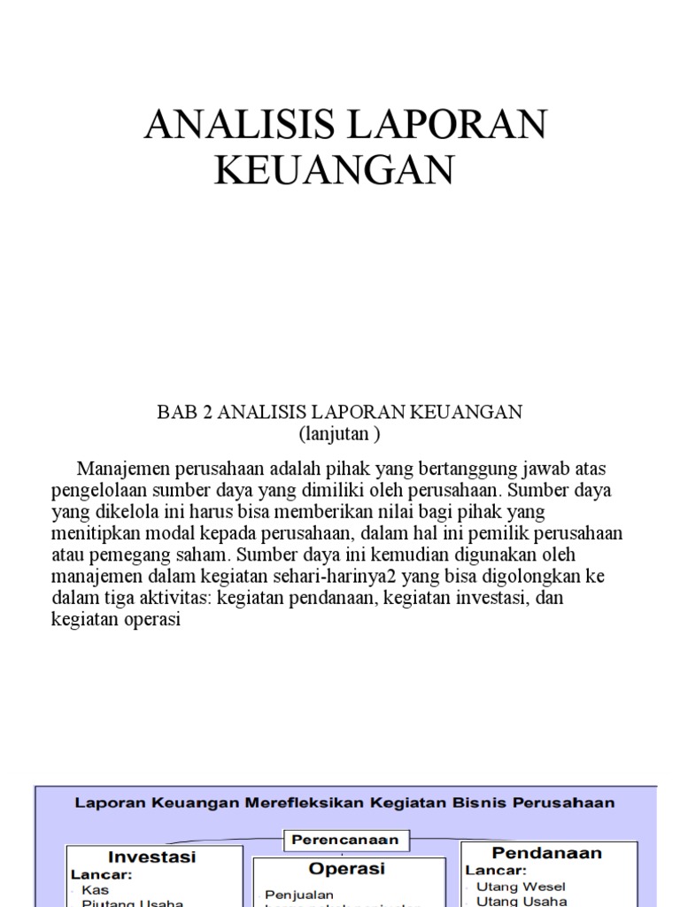 Bab 2 Analisis Laporan Keuangan | PDF