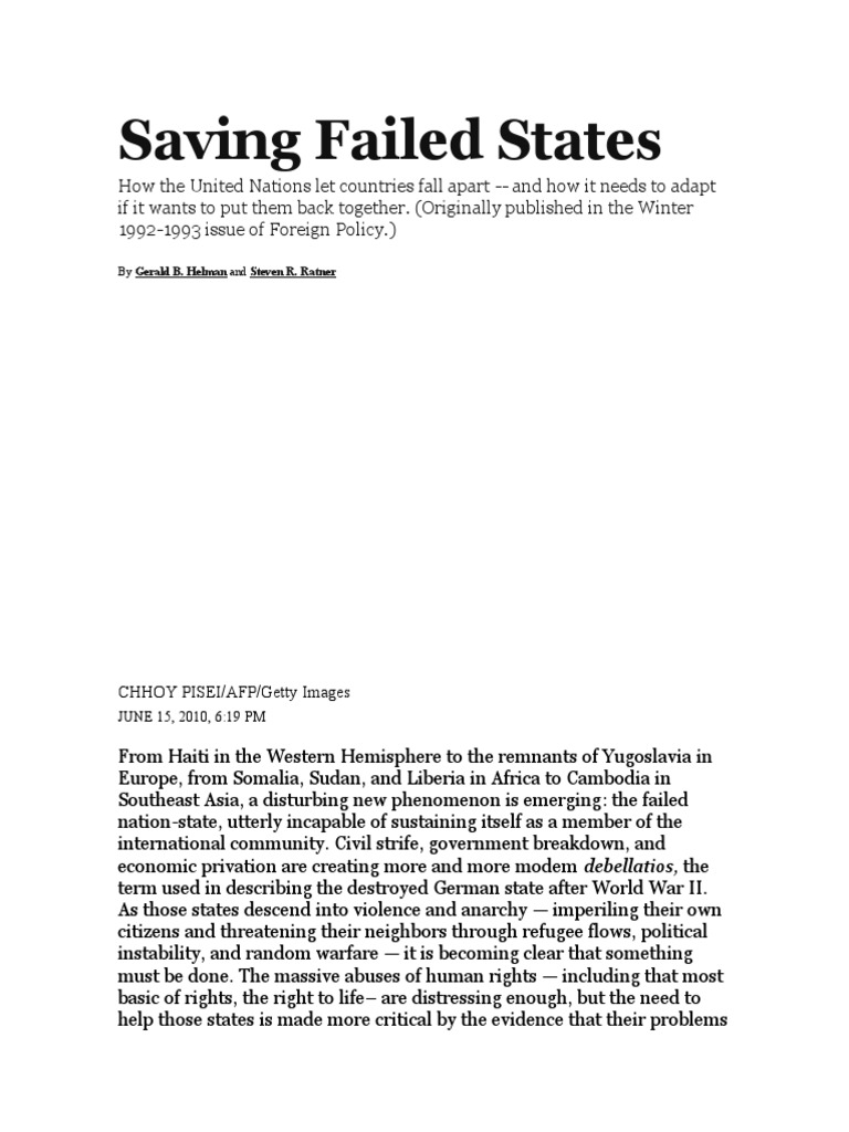 Saving Failed States | PDF | United Nations | International Relations
