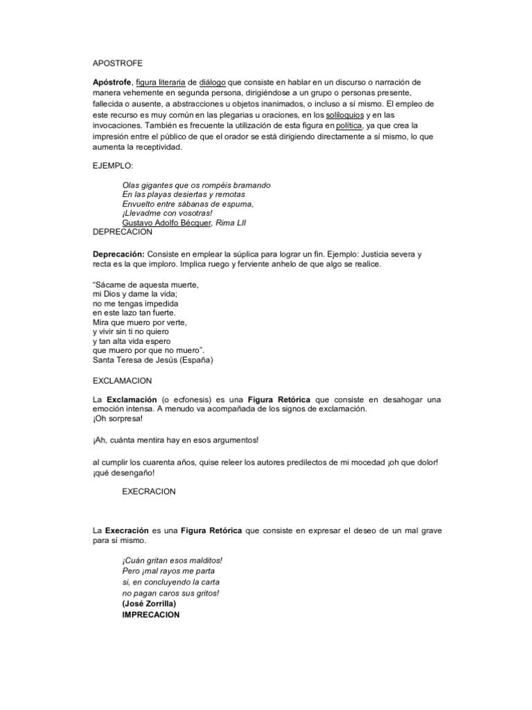 APOSTROFE | Retórica | Metáfora