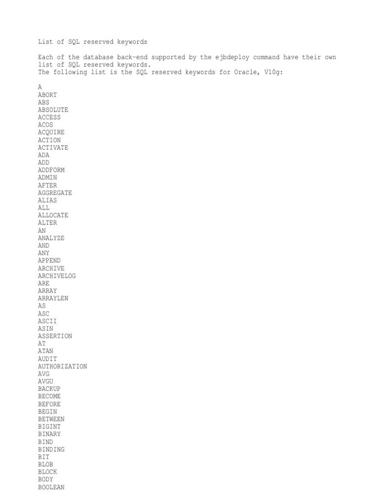 sql-keywords-list-10g-pdf-reserved-word-oracle-database