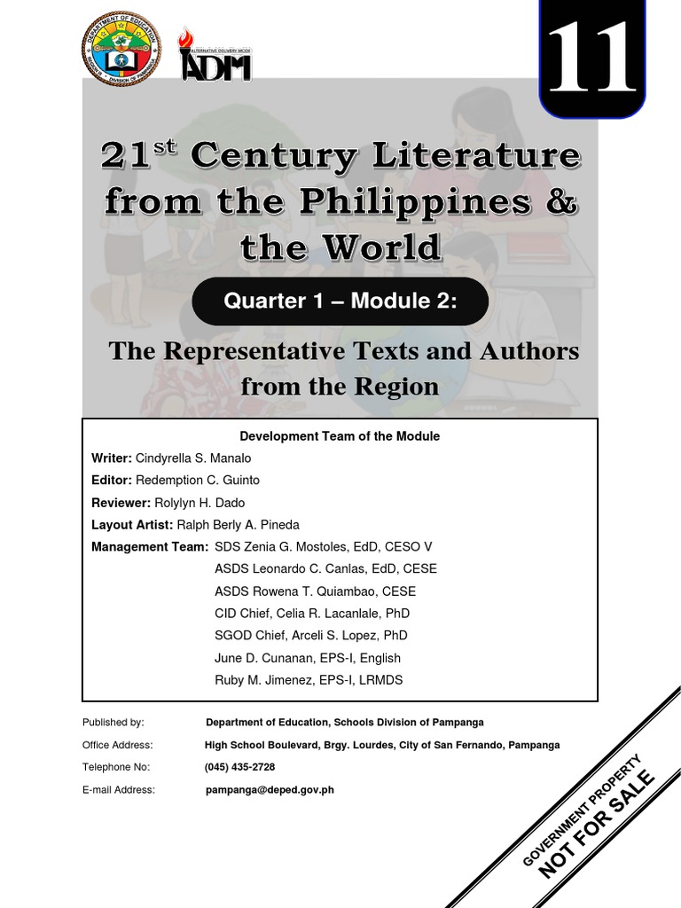 Module 2 - 21st - Representative Text and Authors | PDF | Philippines