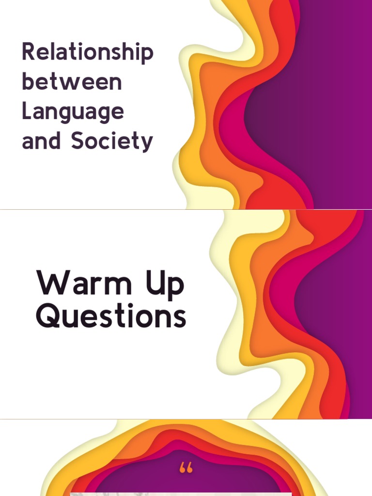 Relationship Between Language and Society | PDF | Sociolinguistics ...