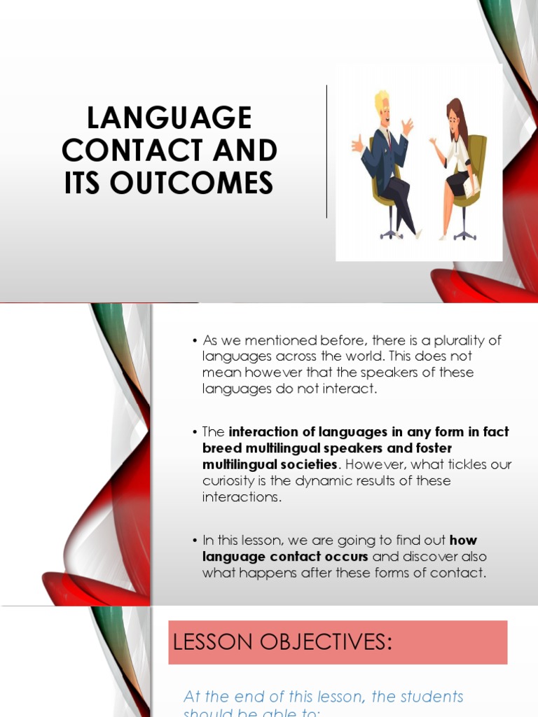 Language Contact And Its Outcomes Pdf English Language Cognition