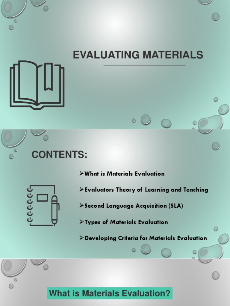 Evaluating Language Learning Materails | PDF | Second Language ...
