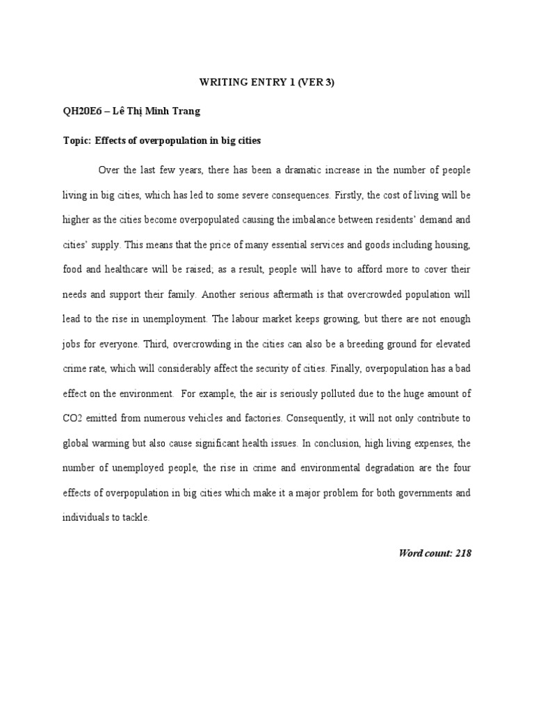 Effects of Overpopulation in Big Cities | PDF