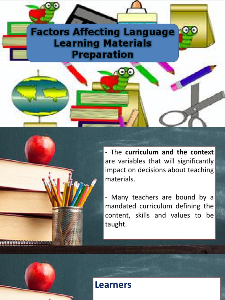 Factors Affecting Language Learning Materials Preparation | Download Free PDF | Teachers | Copyright