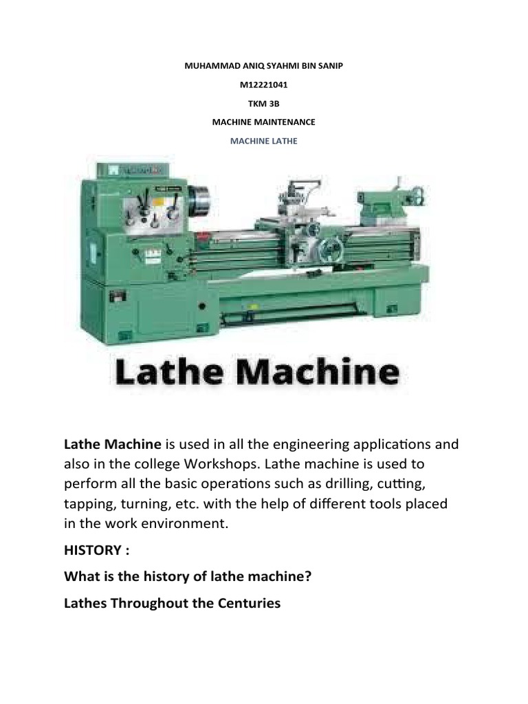 Machine Lathe (Machine Maintenance) | PDF | Machining | Belt (Mechanical)