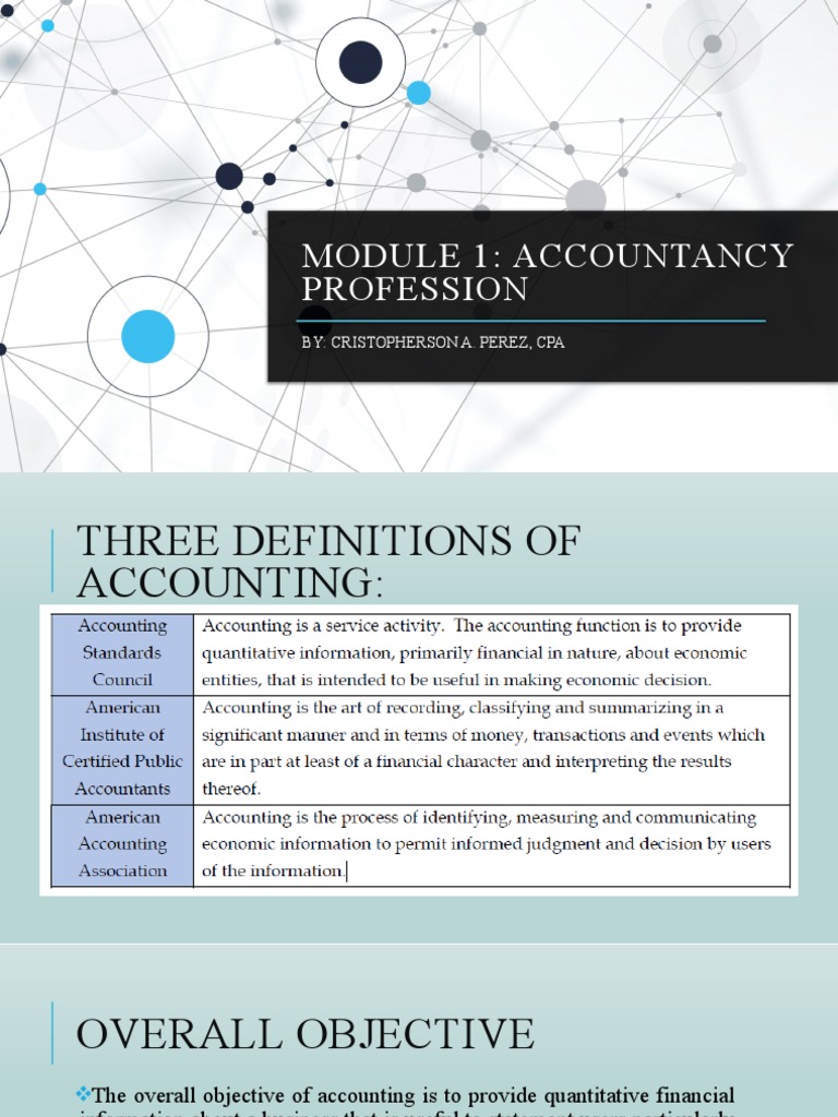 Module 1 Accountancy Profession | PDF | Accounting | Accountant