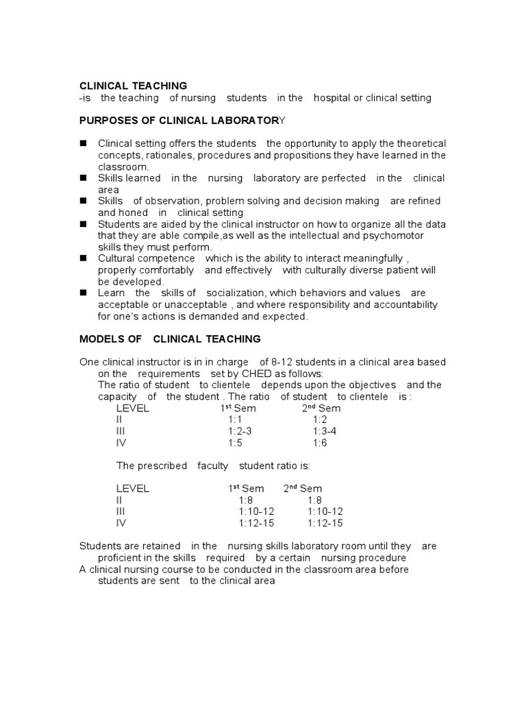 CLINICAL-TEACHING | PDF | Nursing | Medical Diagnosis