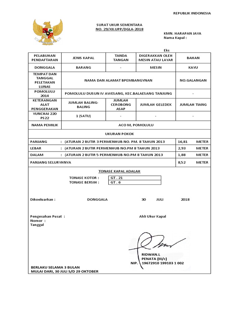 Surat Ukur Sementara | PDF
