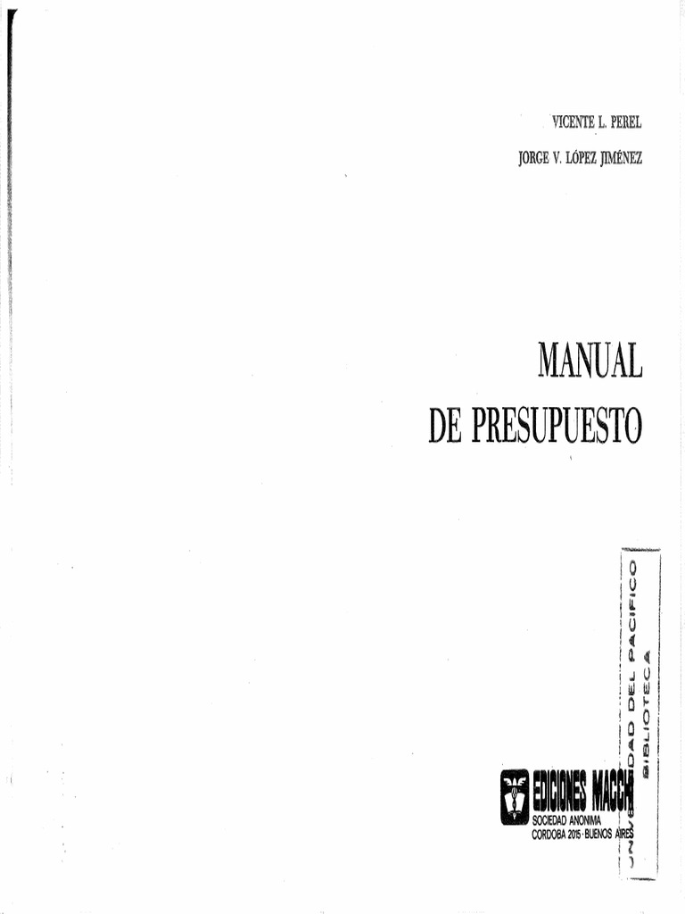 Manual de Presupuesto | PDF