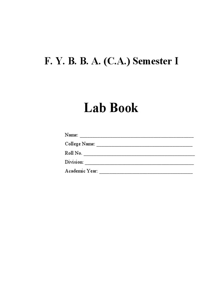 Lab Book: F. Y. B. B. A. (C.A.) Semester I | PDF | Relational Database | No Sql