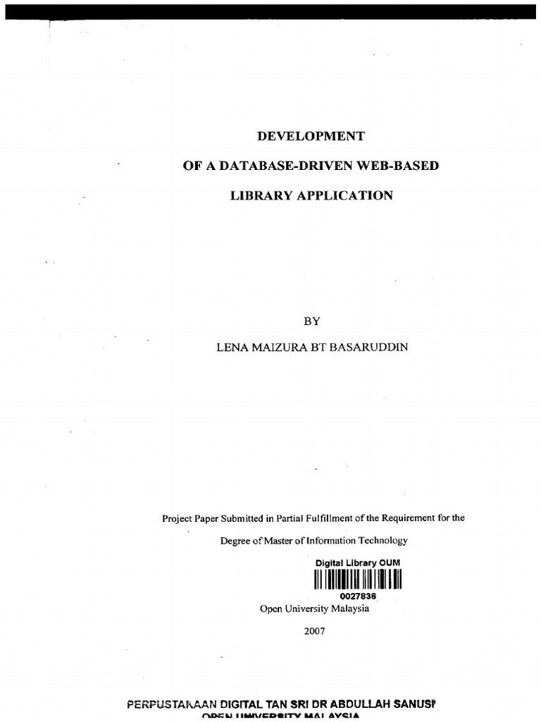 Developing A Database Driven Web Based Library Application Pdf World Wide Web Internet And Web