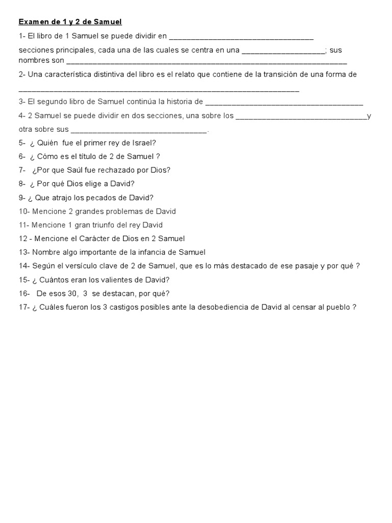 Examen de Samuel | PDF