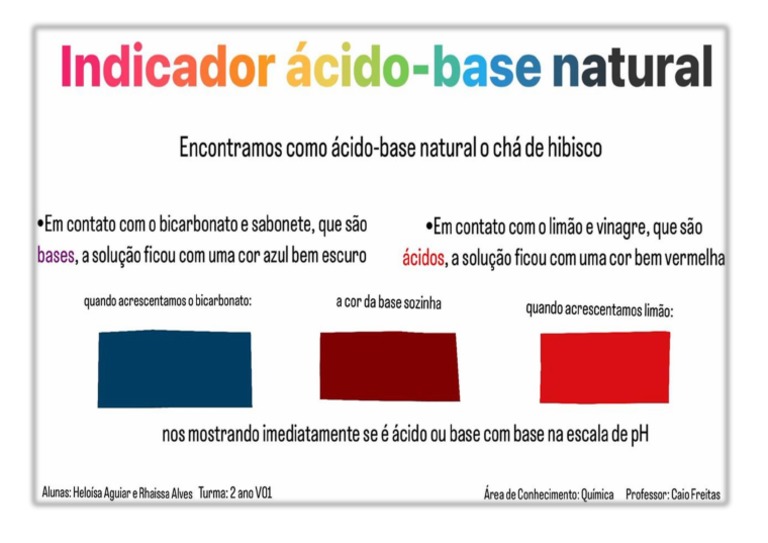 Trabalho Ácido-Base Natural - Heloisa e Rhaissa, 2ºv1 | PDF