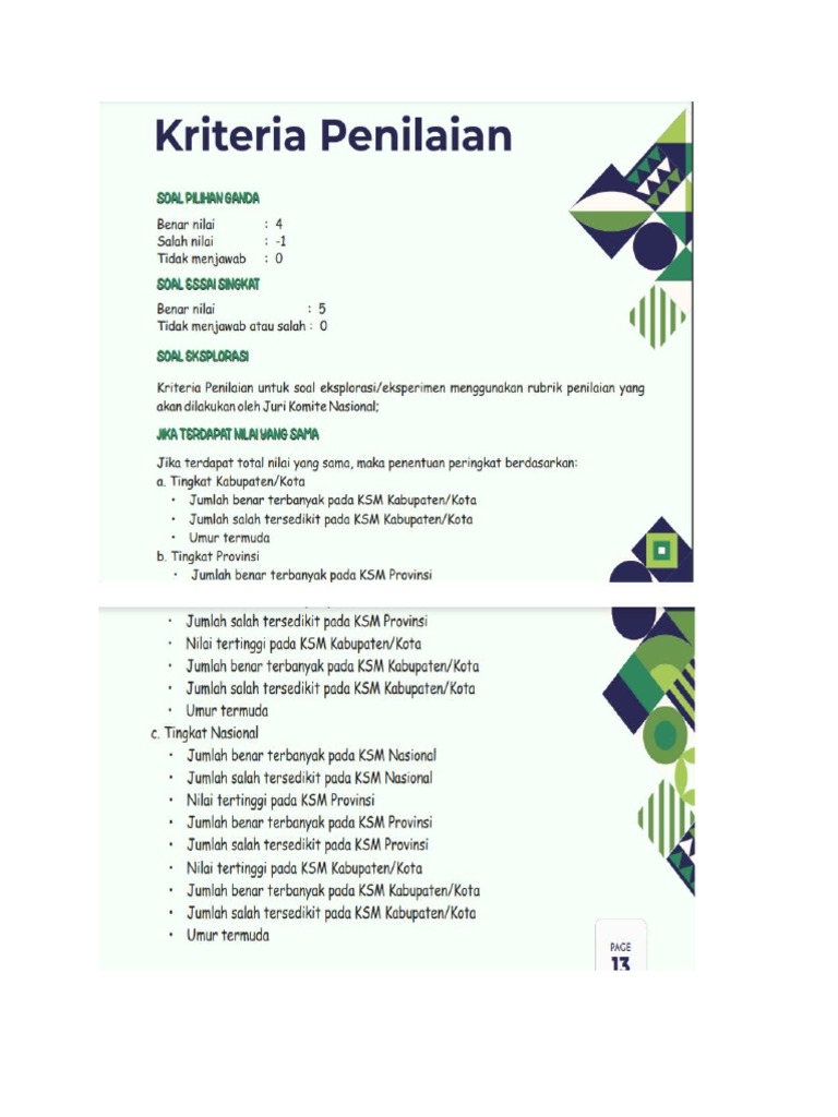 Kriteria Penilaian | PDF