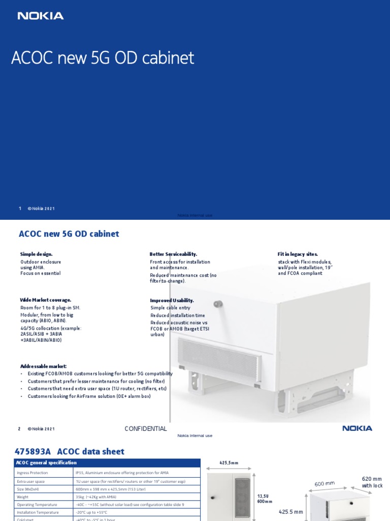 ACOC New 5G OD Cabinet: 1 © Nokia 2021 | PDF | Electrical Engineering ...