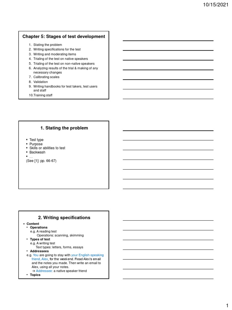 Chapter 5: Stages of Test Development | PDF | Test (Assessment) | Cognition