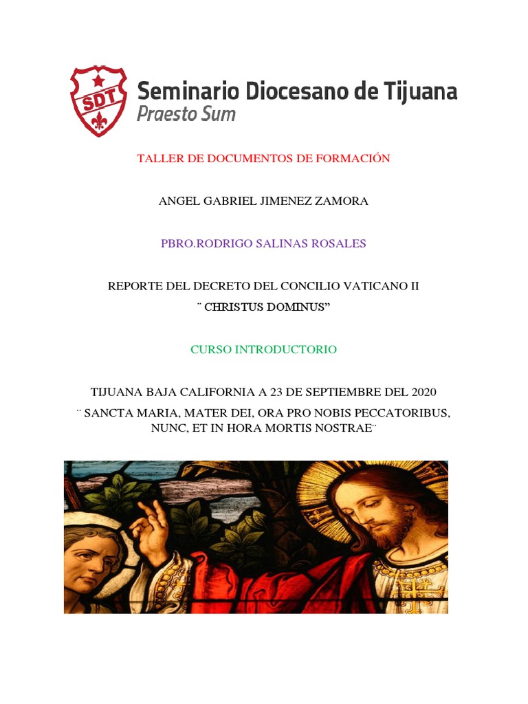 Reporte Christus Dominus | PDF | obispo | Iglesia Católica