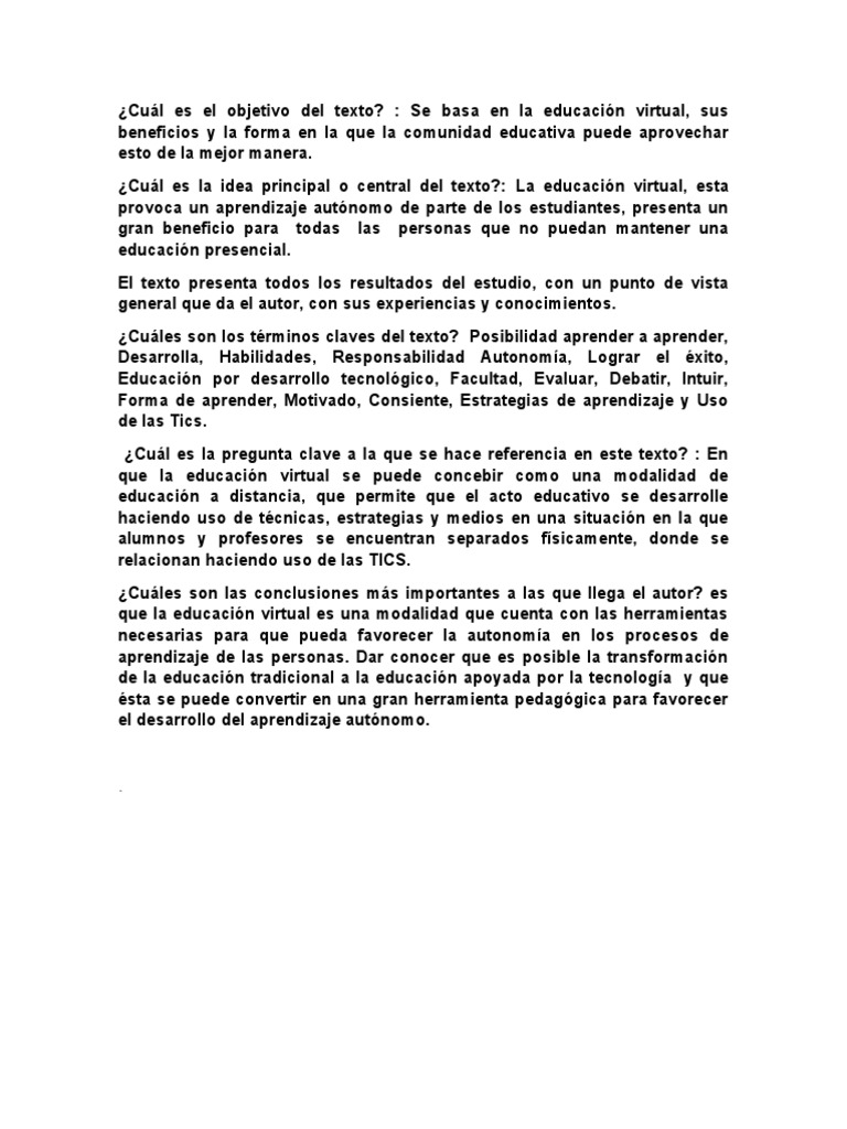 Cuál Es El Objetivo Del Texto | PDF