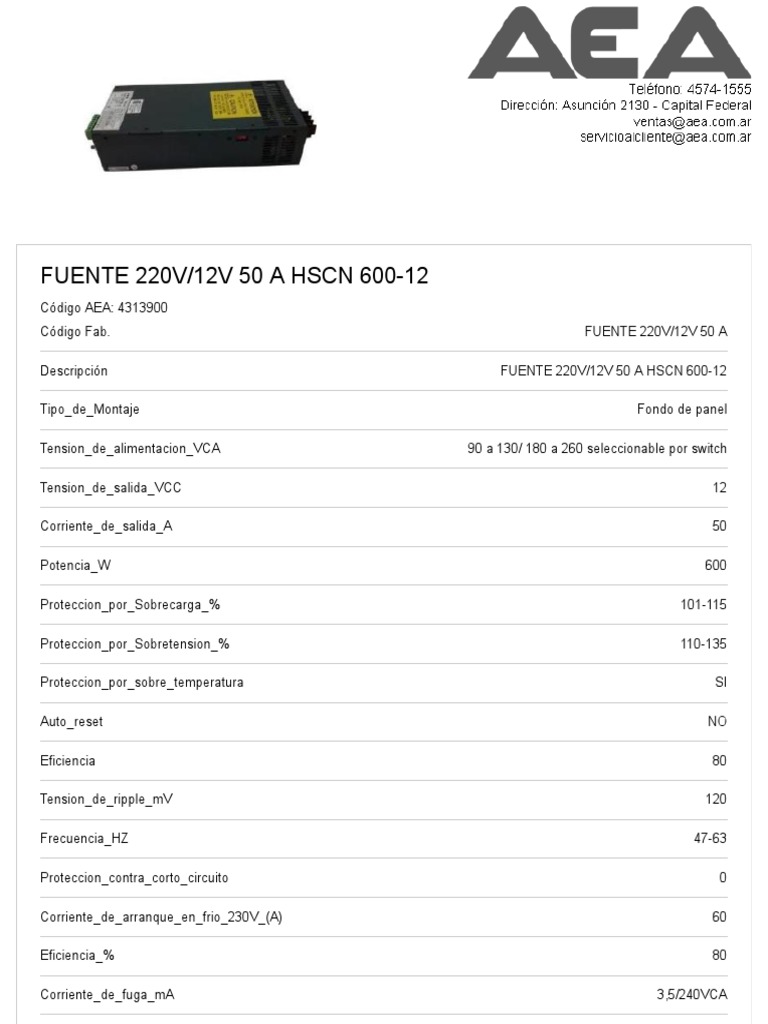 Aea HSCN 600-12 | PDF