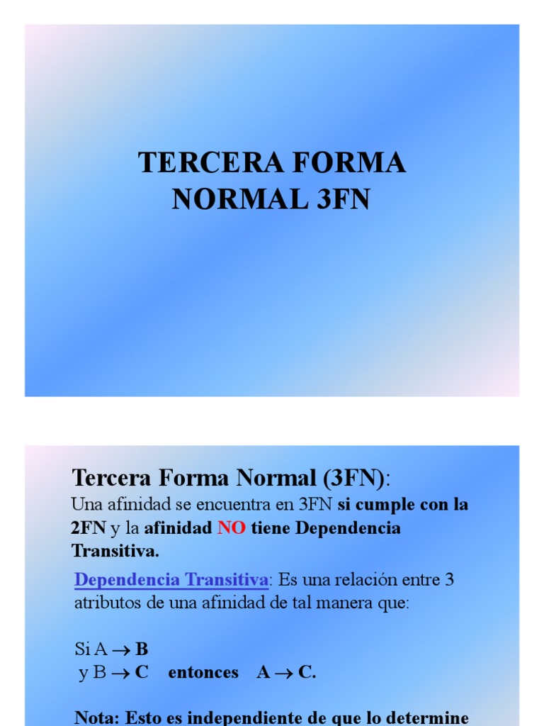Tercera Forma Normal 3FN | PDF | Informática | Ciencias de la Computación