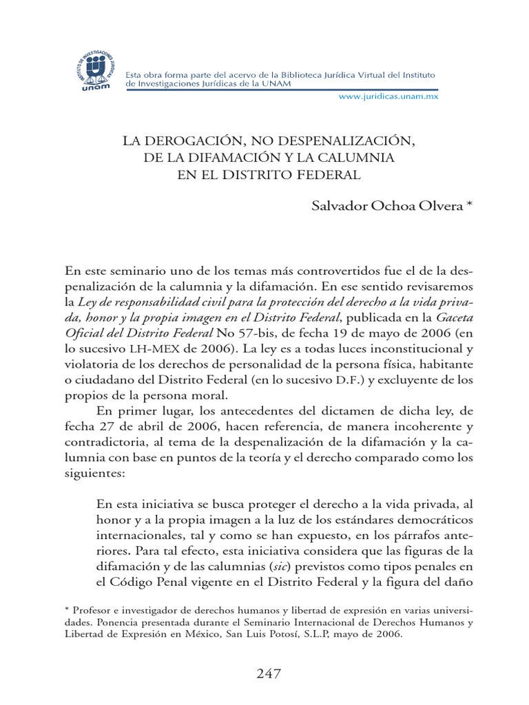 Derogación de Difamación en El Salvador | PDF | Derecho penal | Caso de ley