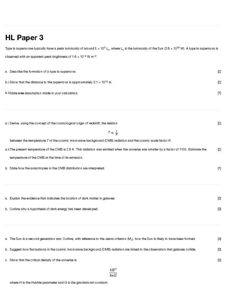Chemistry IBDP HL-paper3 | PDF | Stars | Galaxy