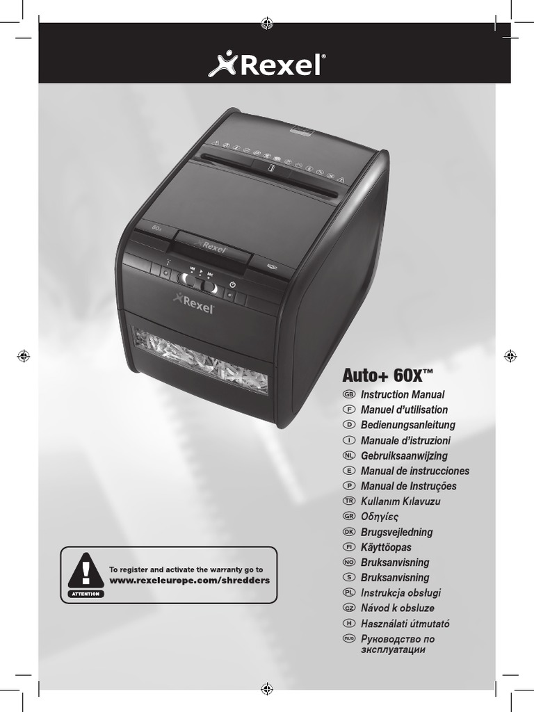 Rexel Auto+ 60X Paper Shredder | PDF | Paper | Stationery