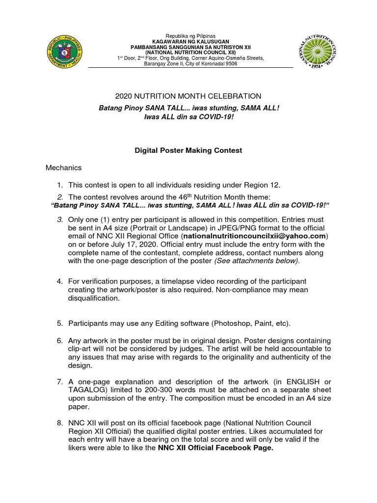 Digital Poster Making Contest Mechanics 2020 | PDF