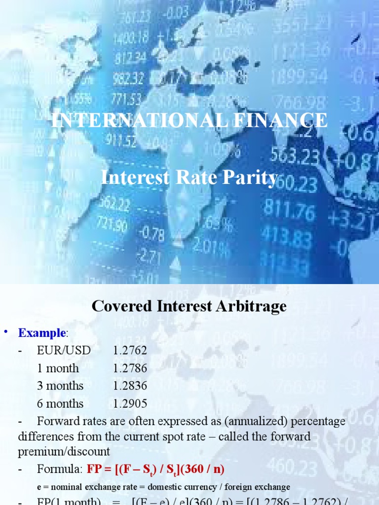 Interest Rate Parity and Arbitrage Strategies | PDF | Arbitrage ...