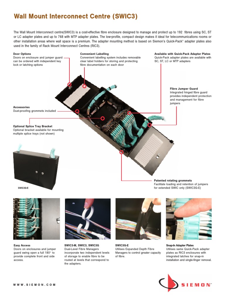 Siemon Wall Mount Interconnect Unit Swic3 - Spec Sheet | PDF ...
