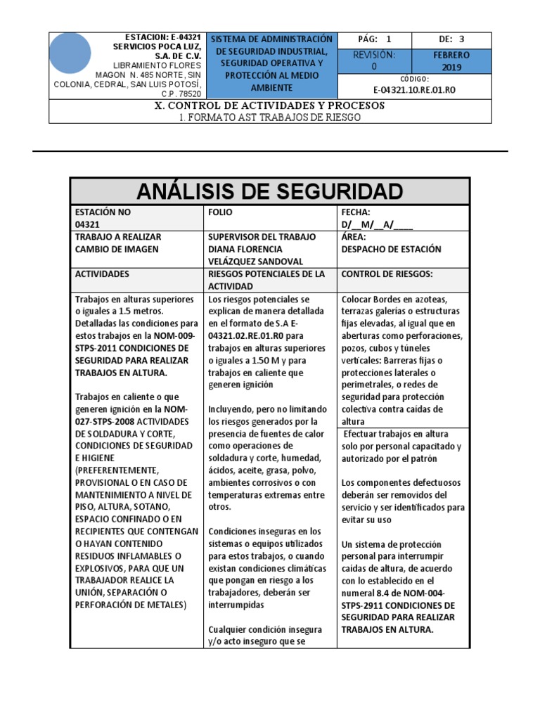 E-04321.10.re.01.r0 Formato Ast Trabajos de Riesgo Trabajos en Alturas ...