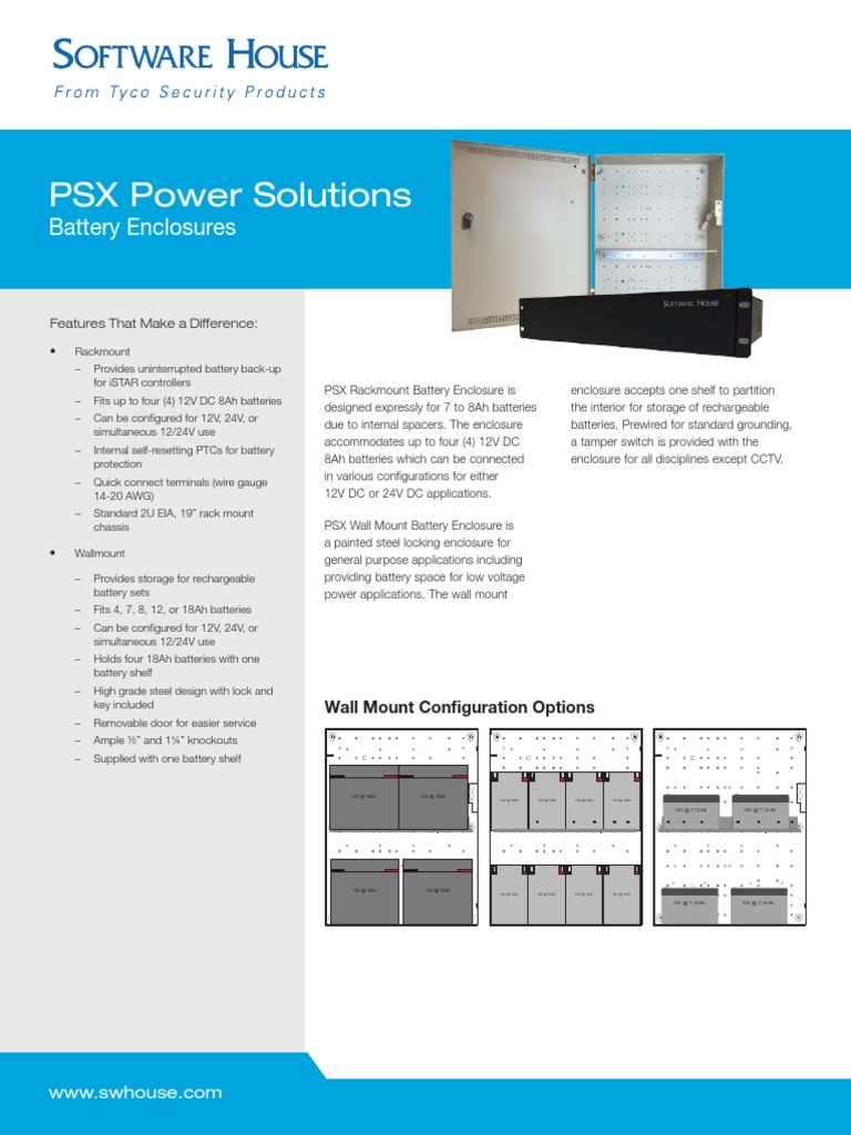 PSX Power Solutions: Battery Enclosures | Download Free PDF | Equipment | Electrical Components