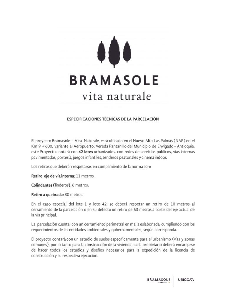 ESPECIFICACIONES - LINEAMIENTOS Arquitectonicos - BRAMASOLE - VITA ...