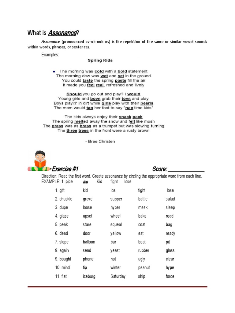 Consonance Examples For Kids