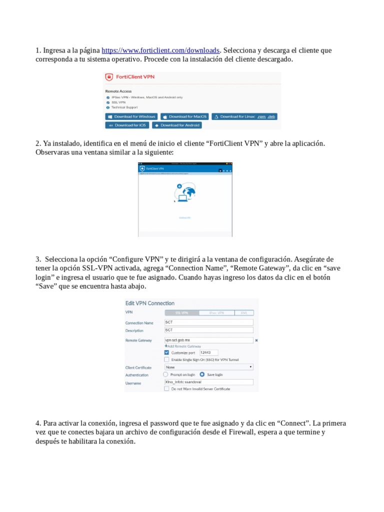 Guía para Configurar FortiClient VPN | PDF | Negocios