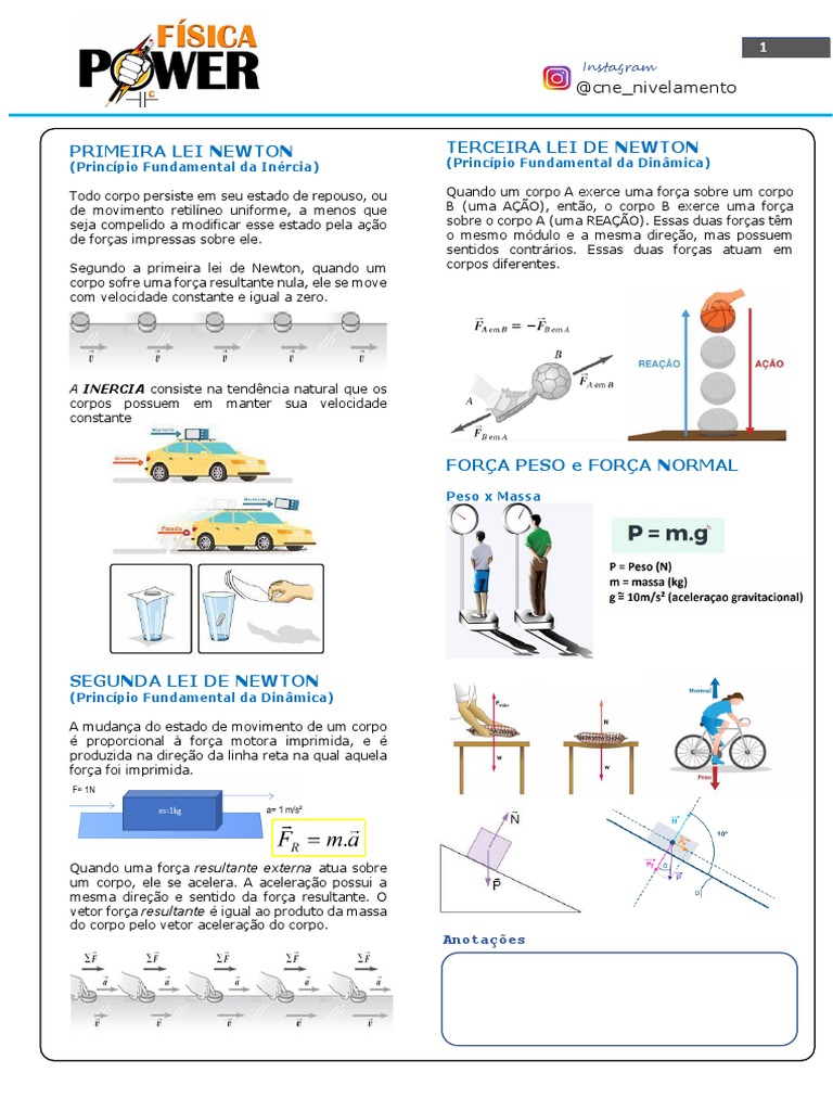 Caderno 3 - LEIS DE NEWTON, FORÇA CENTRÍPETA, FORÇA DE ATRITO,.. CESMAC ...