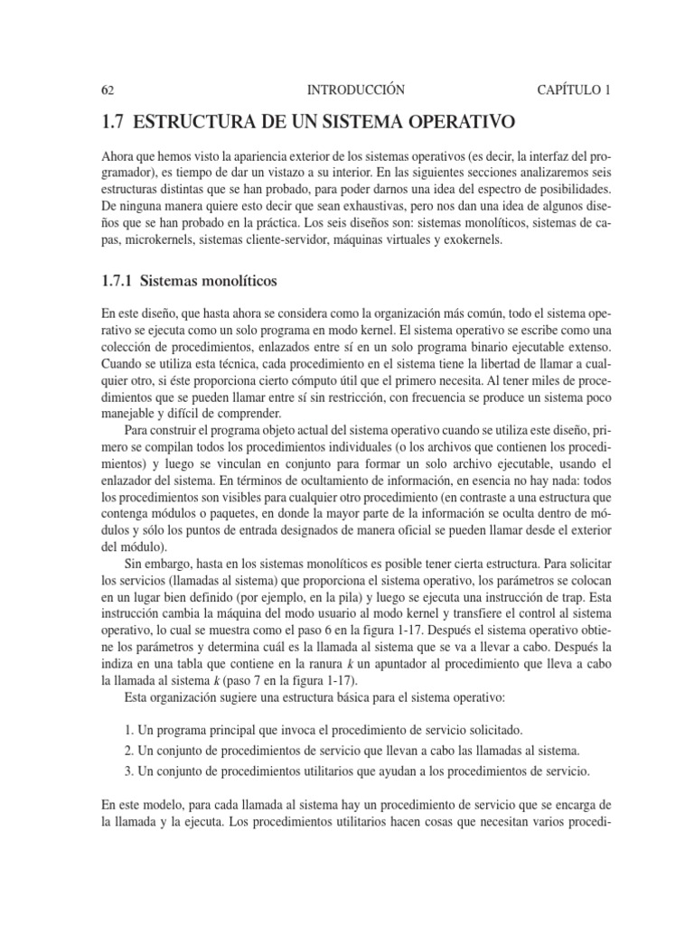 Estructura de Los Sistemas Operativos - Sistemas Operativos Modernos Tanenbaum | PDF | máquina ...