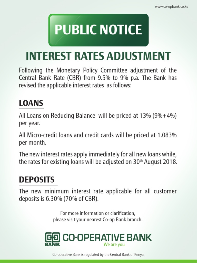 Public Notice: Interest Rates Adjustment | PDF | Career & Growth