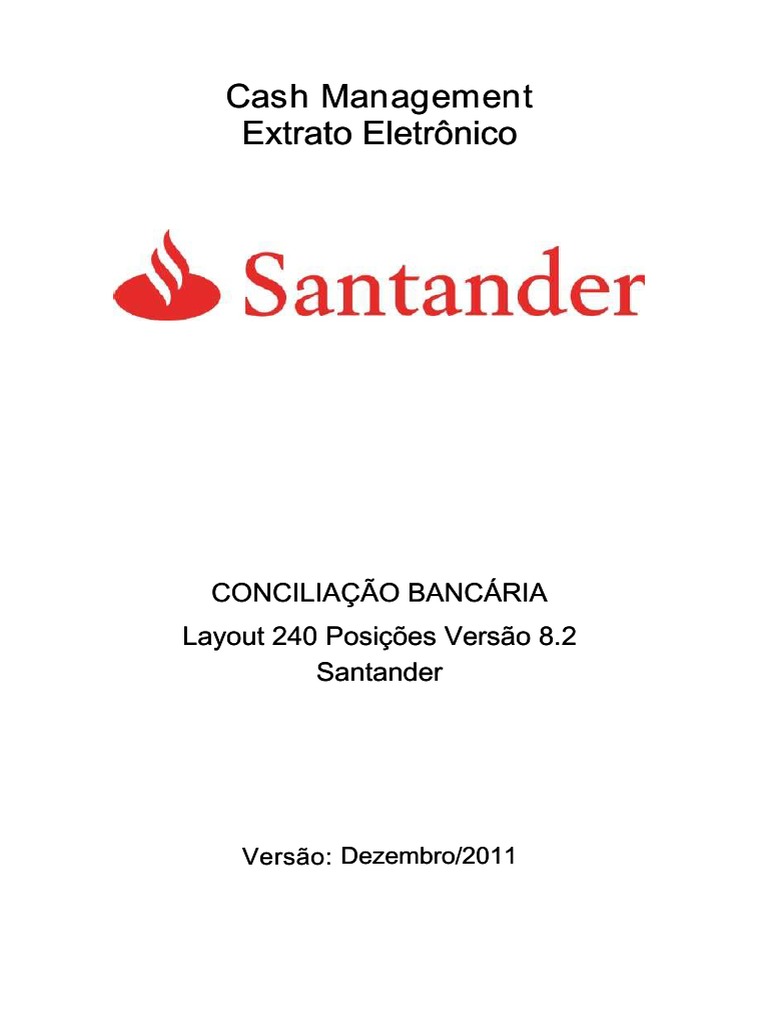 Layout Santander 240 82 Extrato Eletronico | PDF | Brasil | Economias
