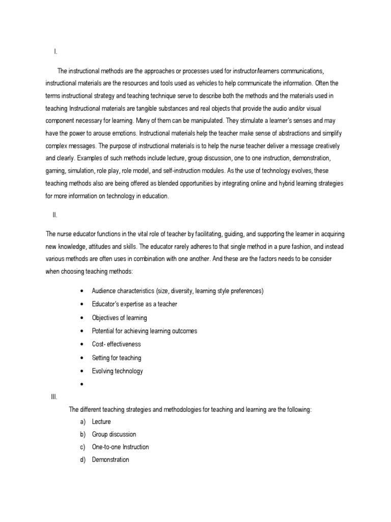 Instruction method for learning education | PDF | Learning | Teaching ...