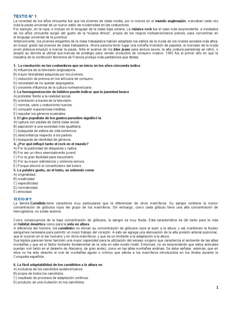 25 Ejercicios Planea y Respuestas | PDF | Amor | Elemento transponible