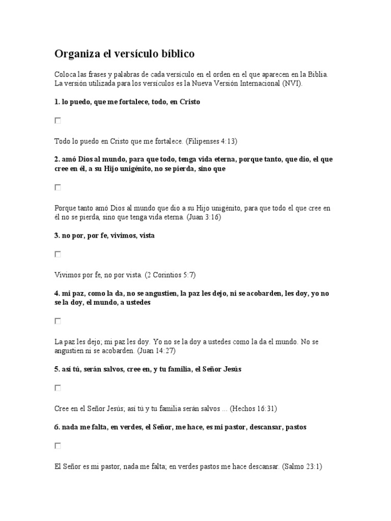 Organiza El Versículo Bíblico | PDF | Cristo (título) | Literatura antigua