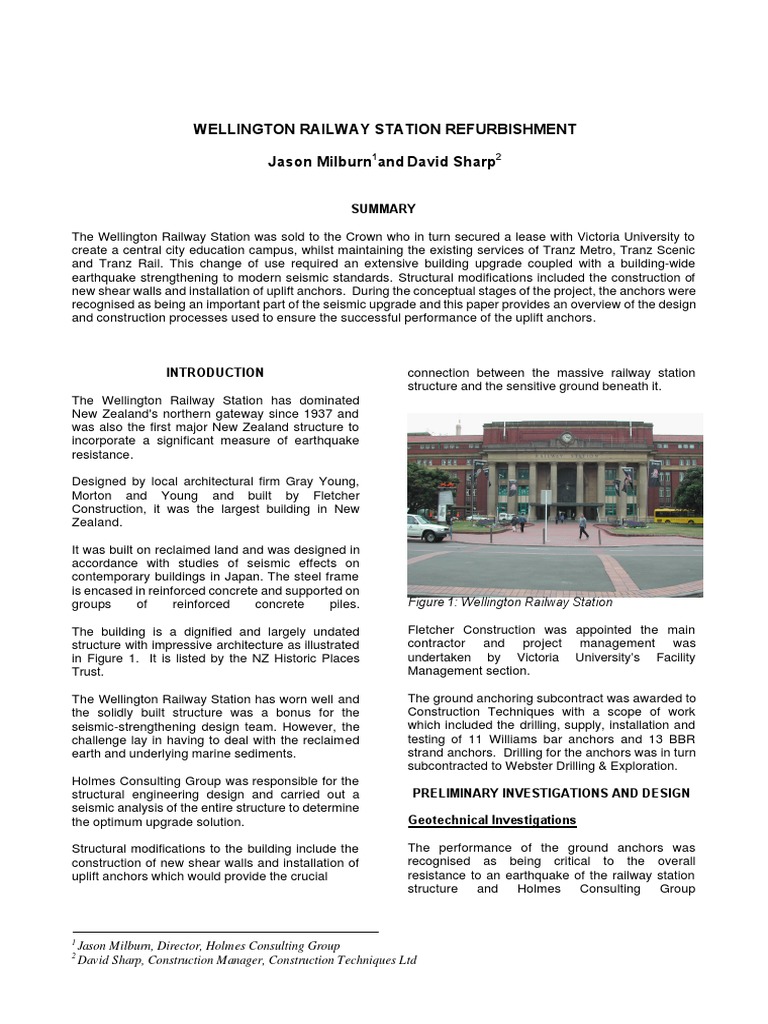Wellington Railway Station Refurbishment Jason Milburn and David Sharp ...