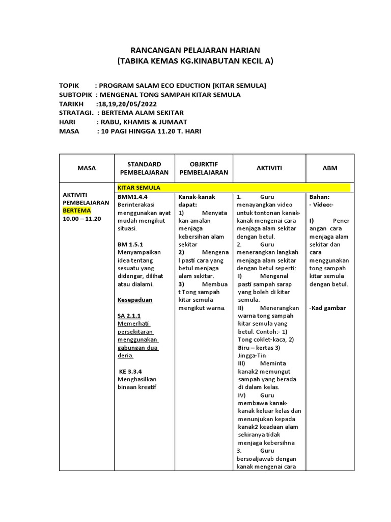 RPH (Kitar Semula) Kinabutan A | PDF