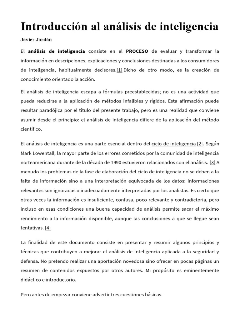 Introducción Al Análisis de Inteligencia | Descargar gratis PDF | Pensamiento | Evidencia
