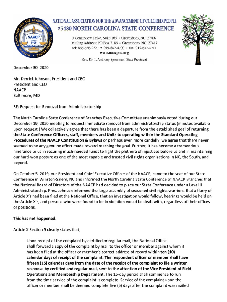 Three Letters Addressing NAACP Conflicts | PDF