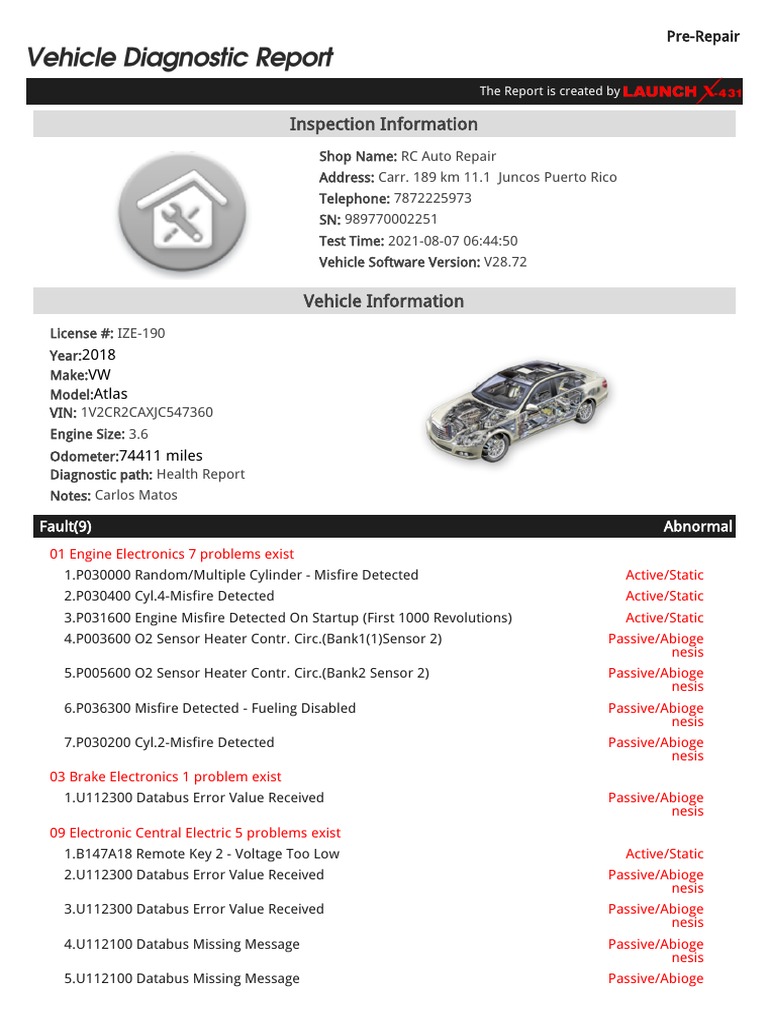 Inspection Information: 2018 VW Atlas | PDF | Wheeled Vehicles | Car